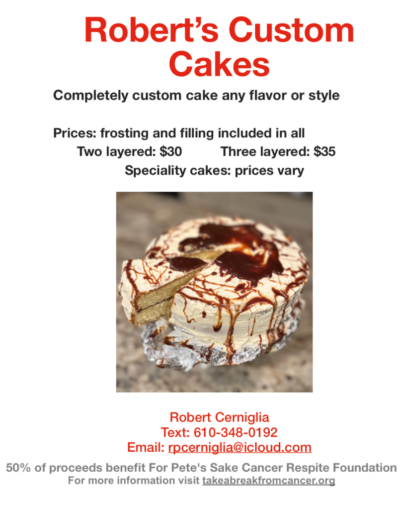 Robert's Custom Cakes | For Pete's Sake Cancer Respite Foundation
